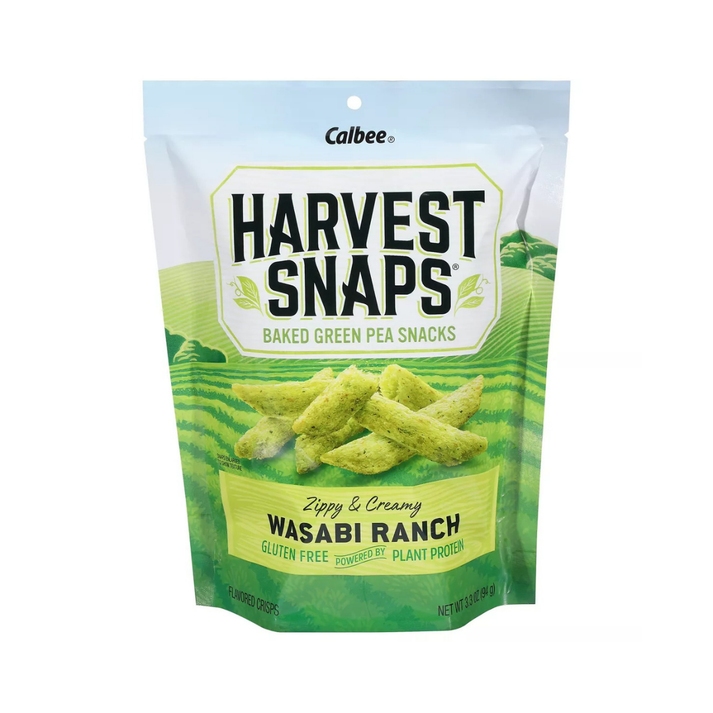 Calbee Harvest Snaps Green Pea Snack Crisps Wasabi Ranch 3.3oz ...