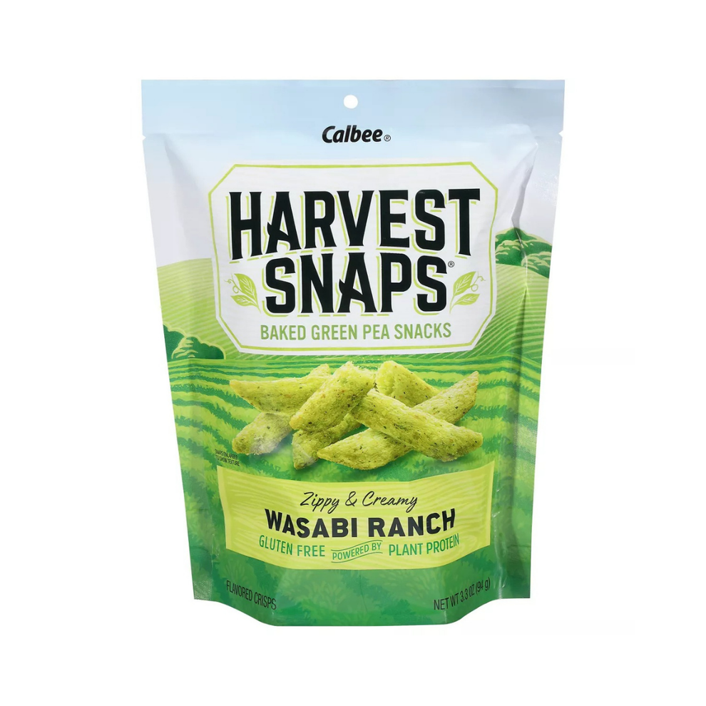 Calbee Harvest Snaps Green Pea Snack Crisps Wasabi Ranch 3.3oz ...
