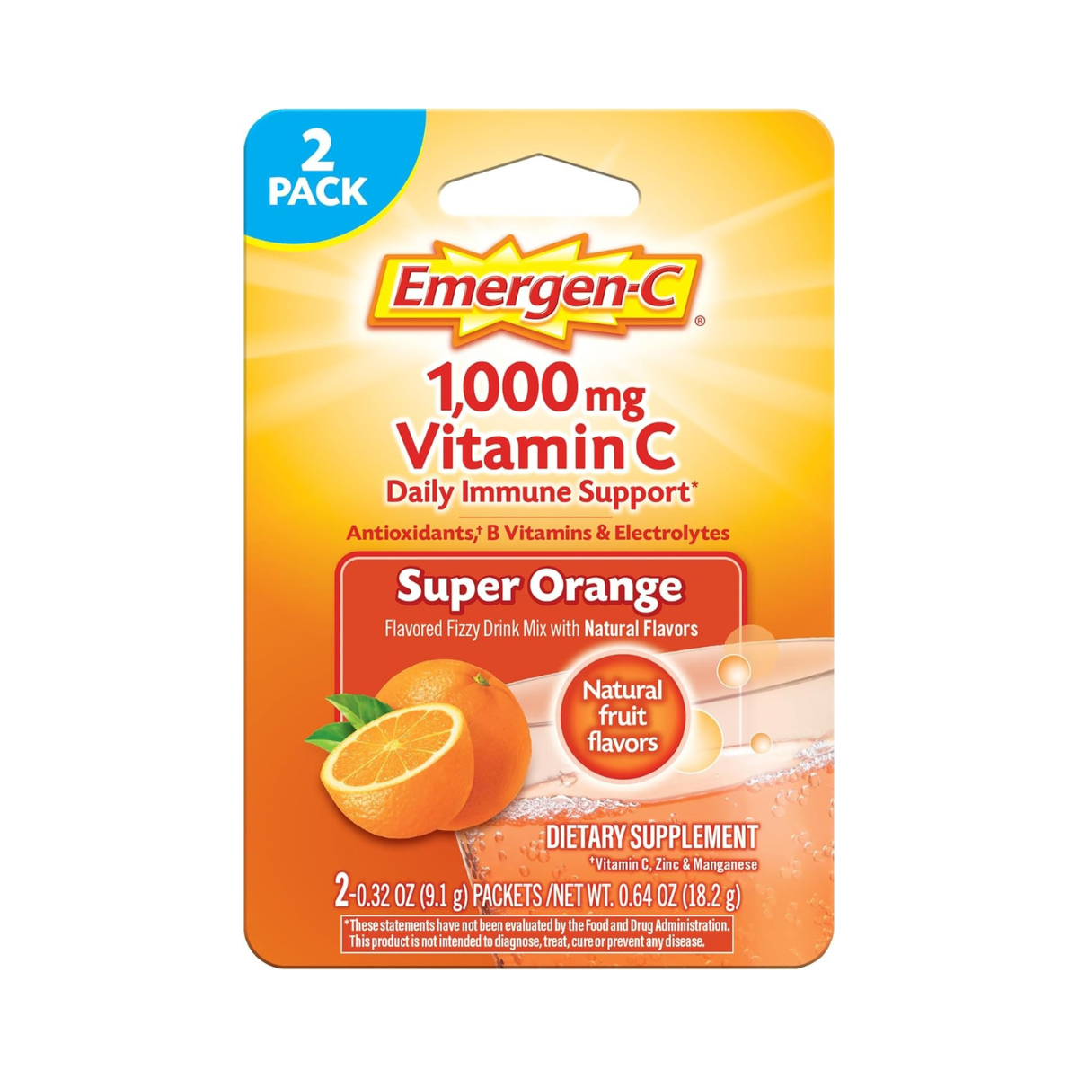Emergen-C Vitamin C Drink Mix Packets Super Orange 2c – Orgánica Store ...