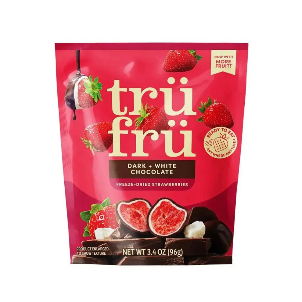 Tru Fru Freeze-Dried Strawberries in White & Dark Chocolate 3.4 oz ...