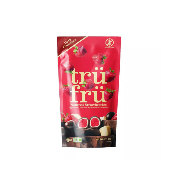 Trü Frü Hyper-Dried Strawberries Covered in Dark Chocolate Candy 2.1oz ...