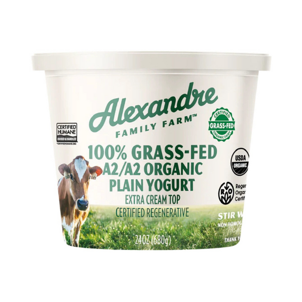 Alexandre Family Farm Extra Cream Top Whole Milk Yogurt 24oz – Orgánica ...
