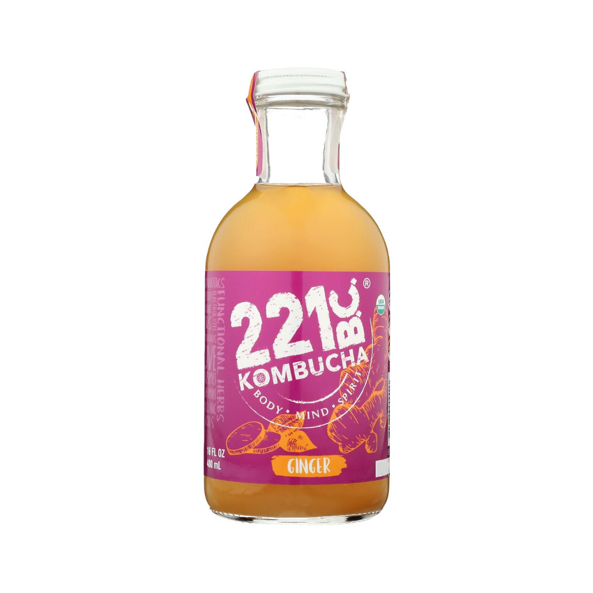 221 b.c. Kombucha Ginger OG 16oz – Orgánica Store Panamá