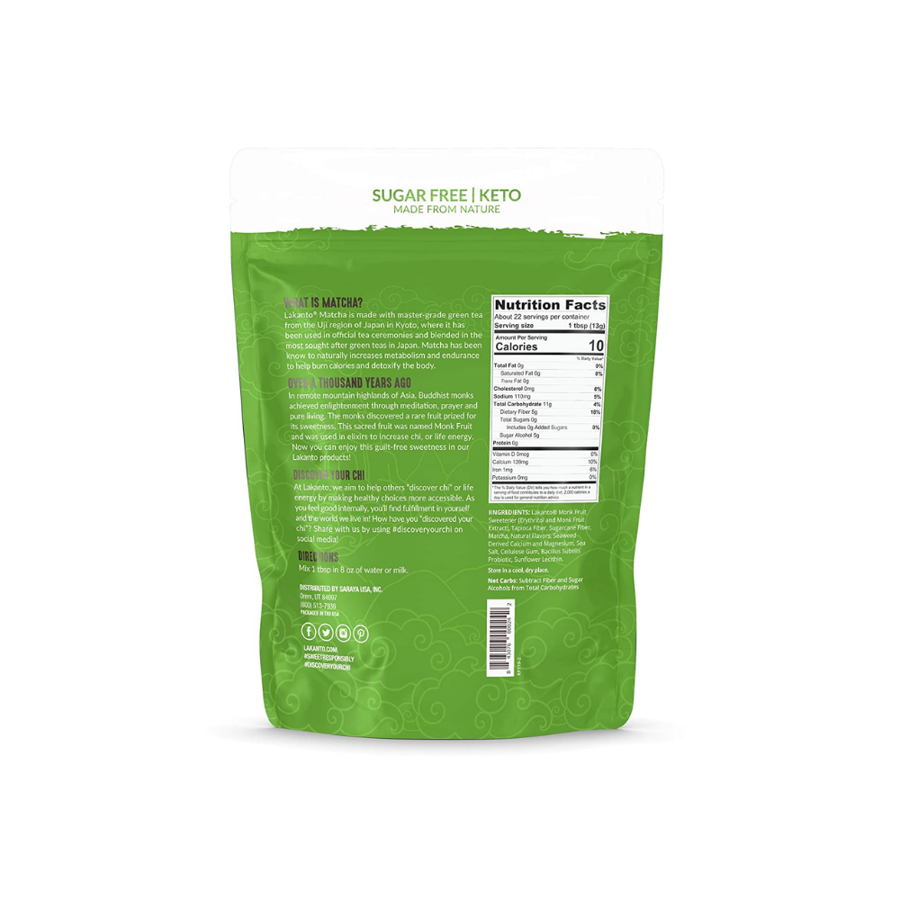 Lakanto Sugar-Free Matcha Latte Drink Mix 10oz – Orgánica Store Panamá